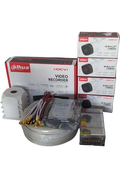 Dahua 4 Kanal 4 Kamera Güvenlik Kamera Seti
