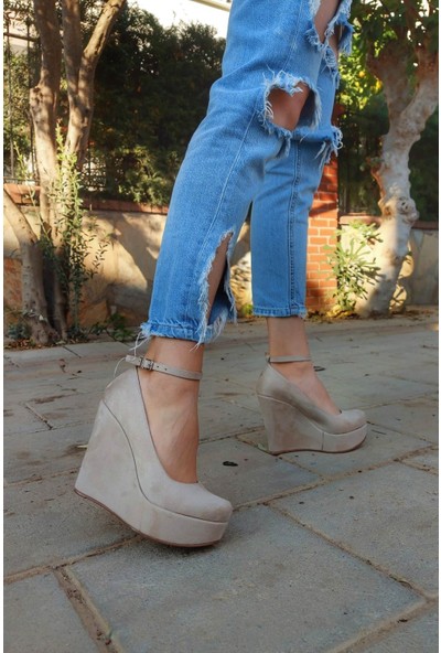 udbyswoman Pihu Ten Süet Dolgu Topuklu Bot