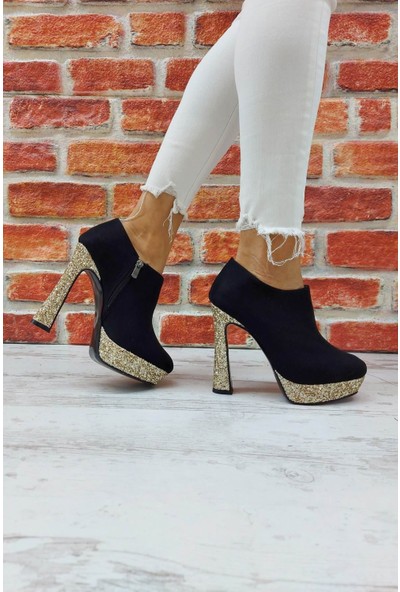 udbyswoman Cattle Siyah - Gold Topuklu Bot