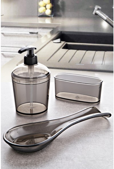 Queen's Kitchen Akrilik Lüx 3 Parça Füme Mutfak Seti Queen's Kitchen Akrilik Lüx 3 Parça Füme Mutfak Seti