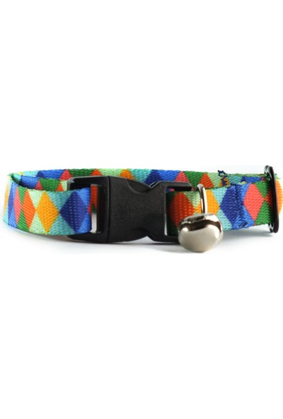 SelloPet Kedi Ayarlanabilir Zilli Desenli Çok Renkli Boyun Tasması SelloPet Kedi Ayarlanabilir Zilli Desenli Çok Renkli Boyun Tasması
