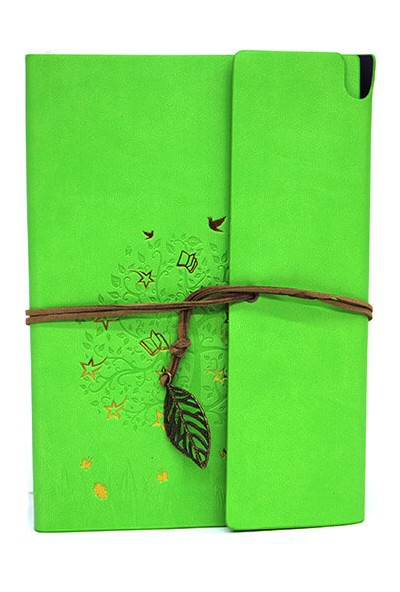 World of Pets Ağaç Baskılı Deri Kaplı Defter