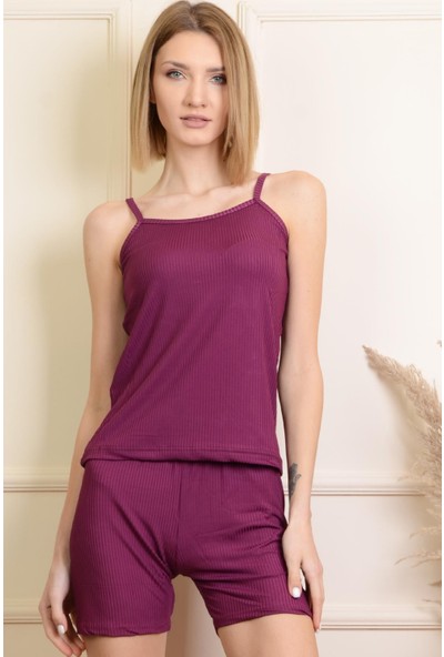 Pınkmark Kadın Mürdüm Atlet Şort Pijama Takımı PMTK25476