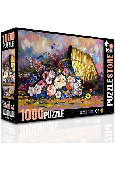 Puzzle Store® Sepetten Dökülen Çiçekler 1000 Parça Puzzle Store® Sepetten Dökülen Çiçekler 1000 Parça