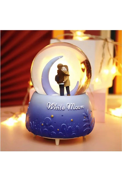 Hediye Biziz Kar Küresi Işıklı ve Müzikli Moonlight Love