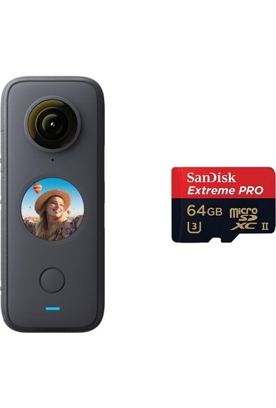 INSTA360 One X2 + Sandisk 64 GB Micro Sd Kart 24FILM INSTA360 One X2 + Sandisk 64 GB Micro Sd Kart 24FILM
