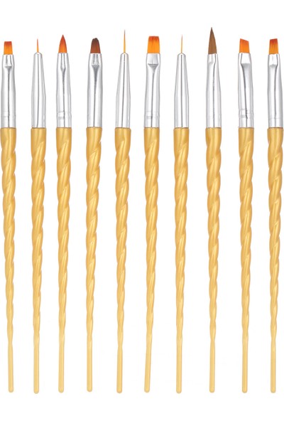 10 Adet / Takım Nail Art Fırça Seti Nail Art Ipuçları 10 Adet / Takım Nail Art Fırça Seti Nail Art Ipuçları