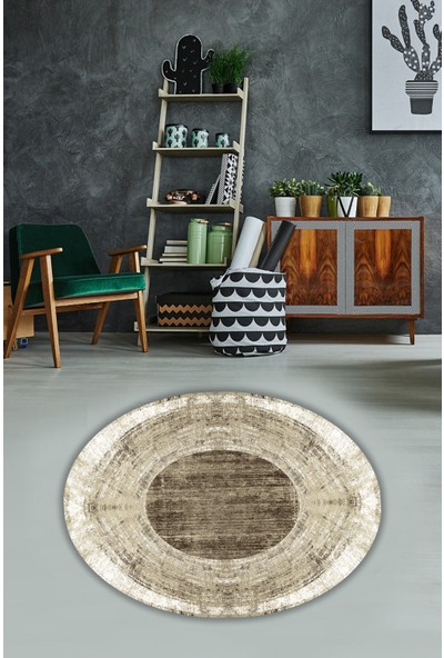Woolly Halı Kahverengi Eskitme Desenli Yuvarlak Halı (Makinada Yıkanabilir Kaymaz Dot Taban) - WL1237-1 Woolly Halı Kahverengi Eskitme Desenli Yuvarlak Halı (Makinada Yıkanabilir Kaymaz Dot Taban) - WL1237-1