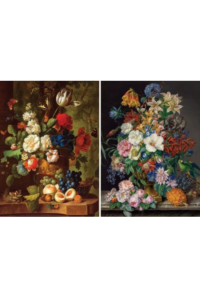 Nova Puzzle 2X2000 Parça Çiçekler ve Meyveler Natürmort Puzzle Seti