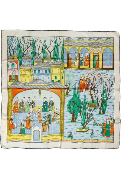 Minyatür Desenli Ipek Eşarp