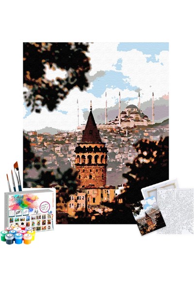 Tabdiko Sayılarla Boyama Seti 40 x 50 cm Tuval Şasesine Gerili Istanbul Güzelleri