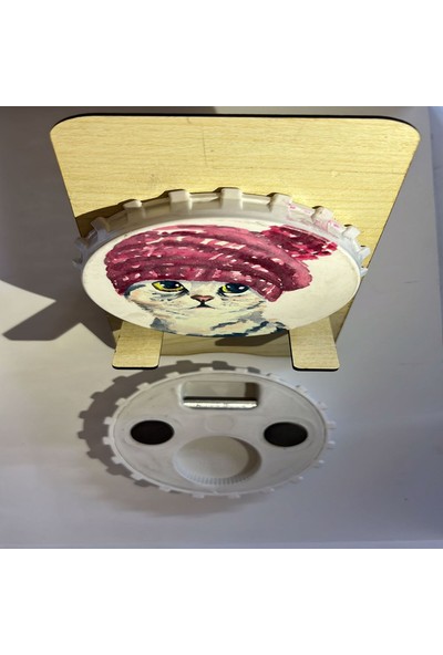 Jet Reklam Kedi Desenli Mıknatıslı Gazoz Soda Kola ve Şişe Açacağı