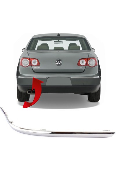 Gkl Vw Passat B6 Sol Arka Tampon Nikelajı 2006-2011 3C5807459A Gkl Vw Passat B6 Sol Arka Tampon Nikelajı 2006-2011 3C5807459A