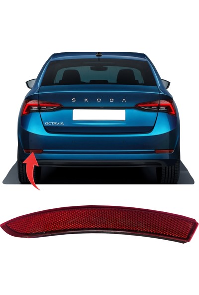 Gkl Skoda Octavia Sol Arka Tampon Reflektörü 2021 Sonrası 5E7945105 Gkl Skoda Octavia Sol Arka Tampon Reflektörü 2021 Sonrası 5E7945105