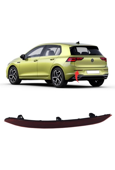 Gkl Vw Golf 8 Sol Arka Tampon Reflektörü 2021 Sonrası 5H0945105. Gkl Vw Golf 8 Sol Arka Tampon Reflektörü 2021 Sonrası 5H0945105.