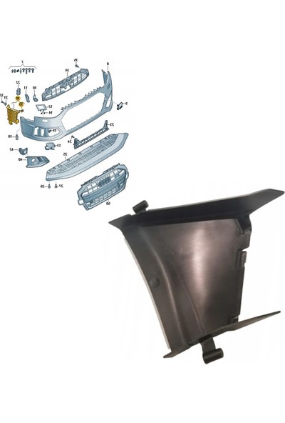 Gkl Audi A4 Sağ Ön Panel Hava Kanalı 2016 Sonrası 8W0121764