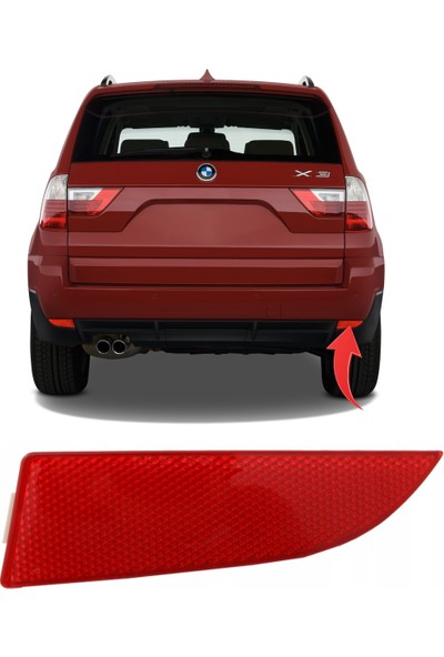Gkl Bmw X3 E83 2007-2011 Arka Tampon Reflektörü Sağ 63147162218 Gkl Bmw X3 E83 2007-2011 Arka Tampon Reflektörü Sağ 63147162218