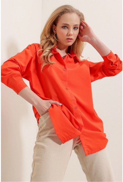 Hakke Oversize Uzun Basic Gömlek