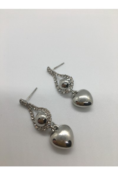 Eda Zirkon Taşlı Kalp Küpe