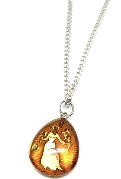 Kehribarkolik Burçlara Özel Damla Kehribar Gümüş Kolye