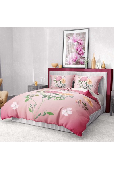 Monohome Premium Luxury Çift Kişilik Nevresim Takımı 3D Pamuk Saten Pink Rose Monohome Premium Luxury Çift Kişilik Nevresim Takımı 3D Pamuk Saten Pink Rose