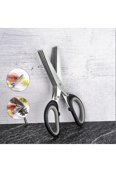 Hometarz Mutfak Makası Çok Amaçlı Sebze Makası 5 Bıçaklı