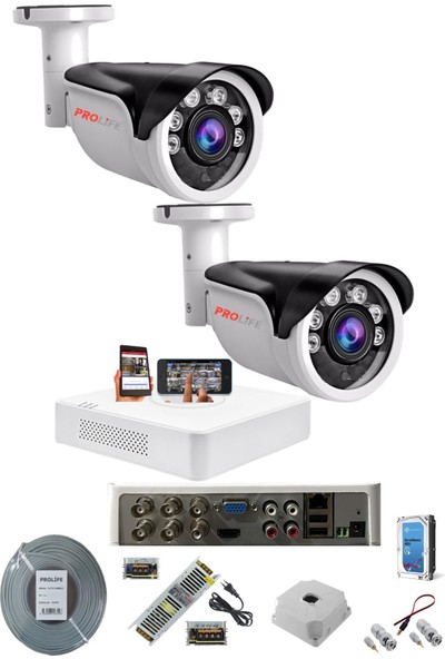 Prolife 2 Kameralı 5 Mp 1080P Yüz Algılamalı Yeni Özellik Full HD Gece Görüşlü Kamera Seti-Ultra Üstün Kalite Ömrü Prolife 2 Kameralı 5 Mp 1080P Yüz Algılamalı Yeni Özellik Full HD Gece Görüşlü Kamera Seti-Ultra Üstün Kalite Ömrü