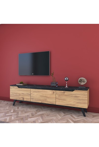 Rani D1 Tv Ünitesi Modern Ayaklı Tv Sehpası 180 cm Mermer Desen - Keçe Ceviz Rani D1 Tv Ünitesi Modern Ayaklı Tv Sehpası 180 cm Mermer Desen - Keçe Ceviz