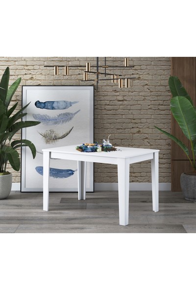 Rani T1 Mutfak Masası Yemek Masası 110 x 72 Cm Beyaz M2