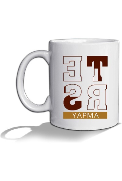 Tisho Ters Yapma Beyaz Kupa Bardak