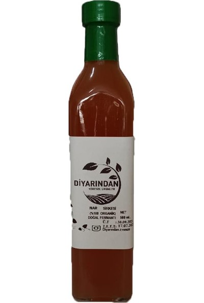 Diyarından Organik Fermante Nar Sirkesi 500 ml Diyarından Organik Fermante Nar Sirkesi 500 ml