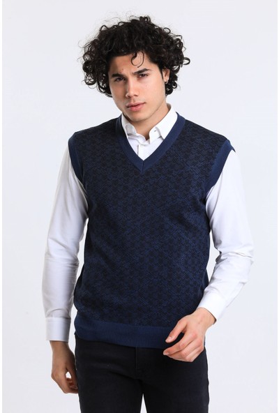 Soylu Triko Süveter Desenli Indigo (3217) Soylu Triko Süveter Desenli Indigo (3217)