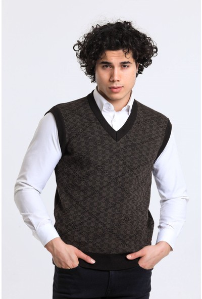 Soylu Triko Süveter Desenli Kahverengi (3217) Soylu Triko Süveter Desenli Kahverengi (3217)