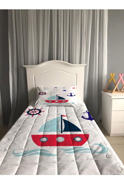 Consept Home Yelkenli Dümenli Tek Kişilik Dört Mevsim Nevresim Takımı