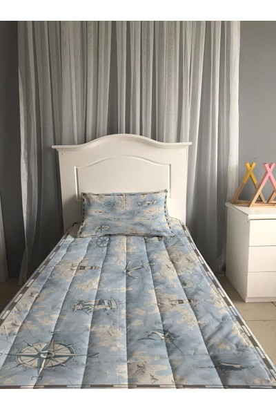 Consept Home Deniz Haritalı Tek Kişilik Dört Mevsim Nevresim Takımı