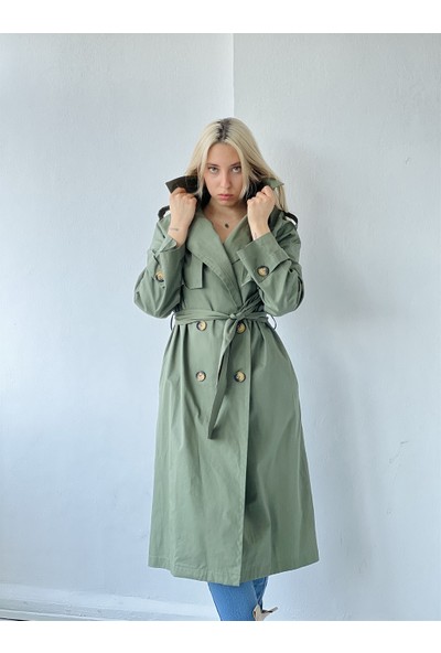 Retrobird Tasarım Trenchcoat Kadın Haki