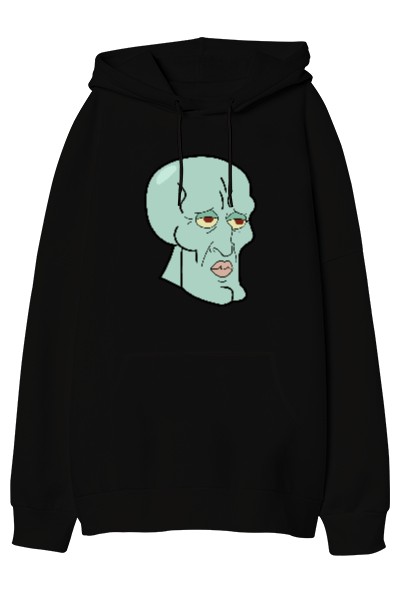 Squidward Tentacles Tasarım Baskılı Oversize Unisex Kapüşonlu Sweatshirt Squidward Tentacles Tasarım Baskılı Oversize Unisex Kapüşonlu Sweatshirt