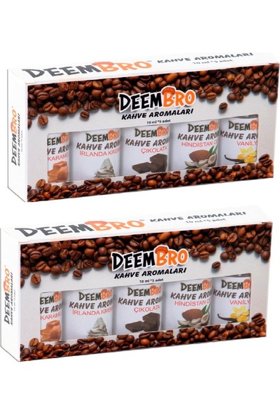 Deembro Kahve Aroması 10 ml 5 Farklı Tat 10'lu