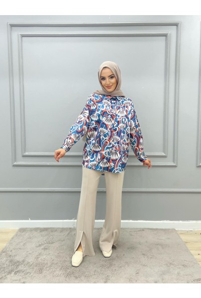 Kral Moda Desenli Saten Gömlek Kral Moda Desenli Saten Gömlek