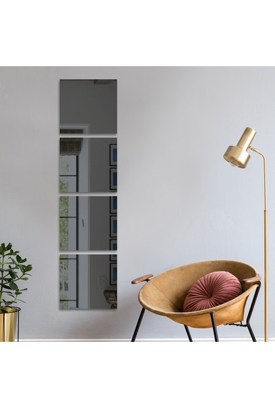 Decorita Ayna - Füme Ayna - 4'lü Takım Kare Ayna - 30CM x 30CM10001513014