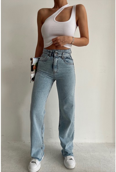 MyLove Paçası Püsküllü Jean Açık Mavi