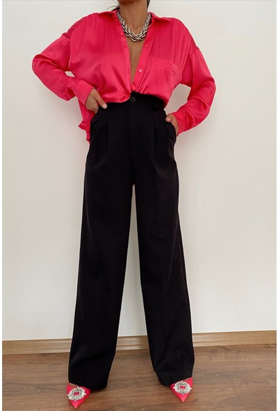 MyLove Palazzo Kumaş Pantolon Siyah