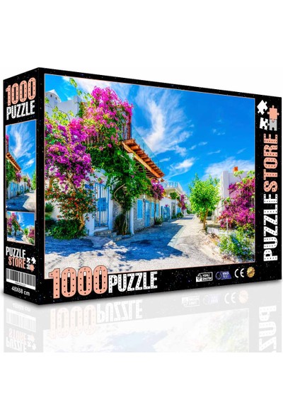 Puzzle Store® Bodrum Sokakları Begonviller 1000 Parça