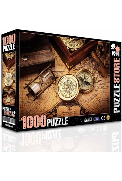 Puzzle Store® Kum Saati ve Pusula Yön ve Zaman 1000 Parça Puzzle Store® Kum Saati ve Pusula Yön ve Zaman 1000 Parça