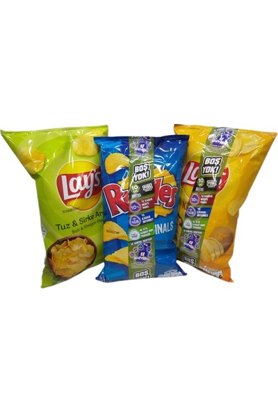 Lay's Klasik 104 gr + Ruffles Originals 104 gr + Lay's Tuz ve Sirke Aromalı 95 gr Lay's Klasik 104 gr + Ruffles Originals 104 gr + Lay's Tuz ve Sirke Aromalı 95 gr
