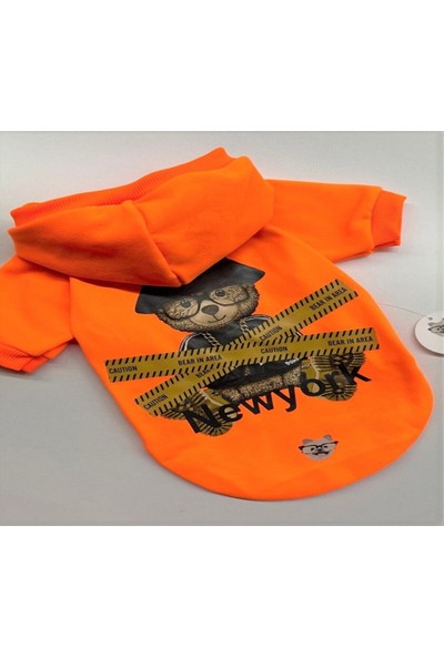 Miniş Pet Butik Newyork Teddy Sweatshirt Neon Turuncu Miniş Pet Butik Newyork Teddy Sweatshirt Neon Turuncu