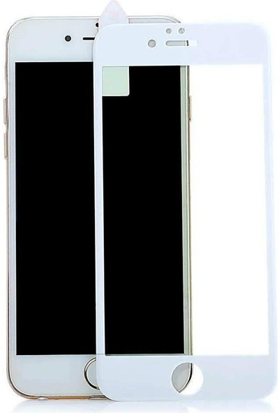 Iphone 6 Plus 6s Plus 3D Curved Kavisli Kırılmaz Cam Tam Kaplama Beyaz
