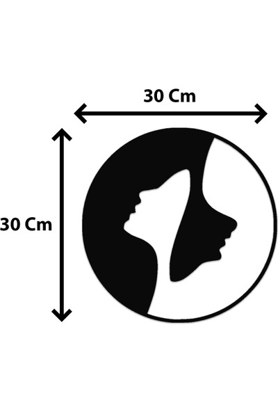 Ying Yang Women Lazer Kesim Siyah Dekorasyon Ürünü
