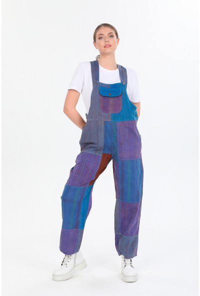 Nepal Patchwork Pantolon Tulum, Salaş Tulum, Bahçivan Tulum