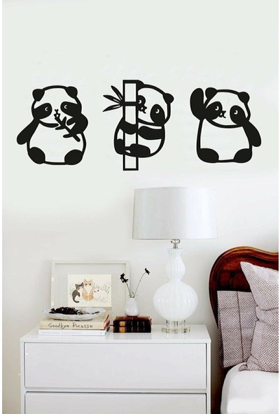Gibella Panda 3 Parça Siyah Ahşap Lazer Kesim Duvar Dekorasyon Ürünü Gibella Panda 3 Parça Siyah Ahşap Lazer Kesim Duvar Dekorasyon Ürünü